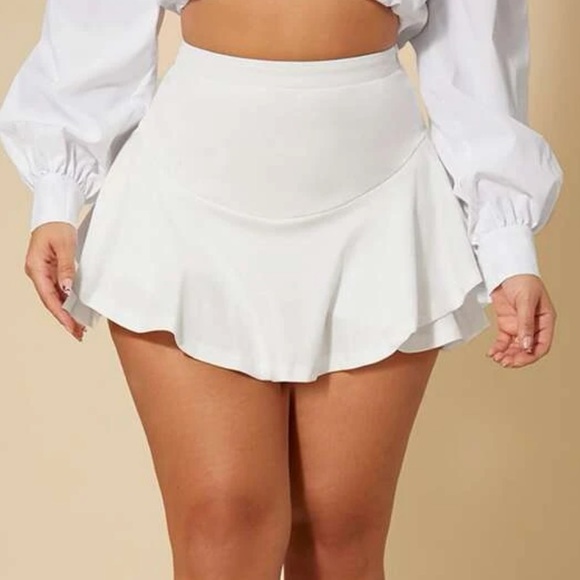 SHEIN | Shorts | White Ruffle Skort | Poshmark